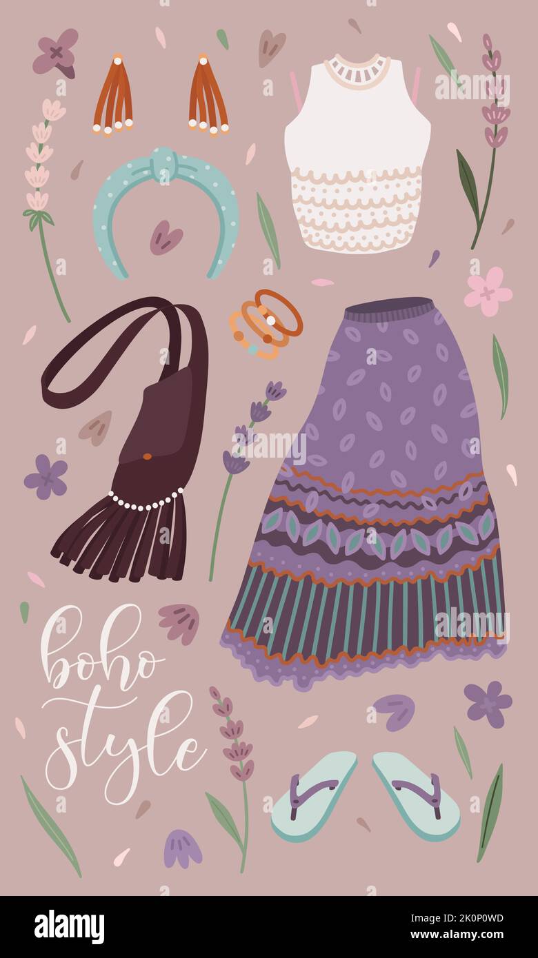 Bohemian collection Stock Vector Images - Alamy
