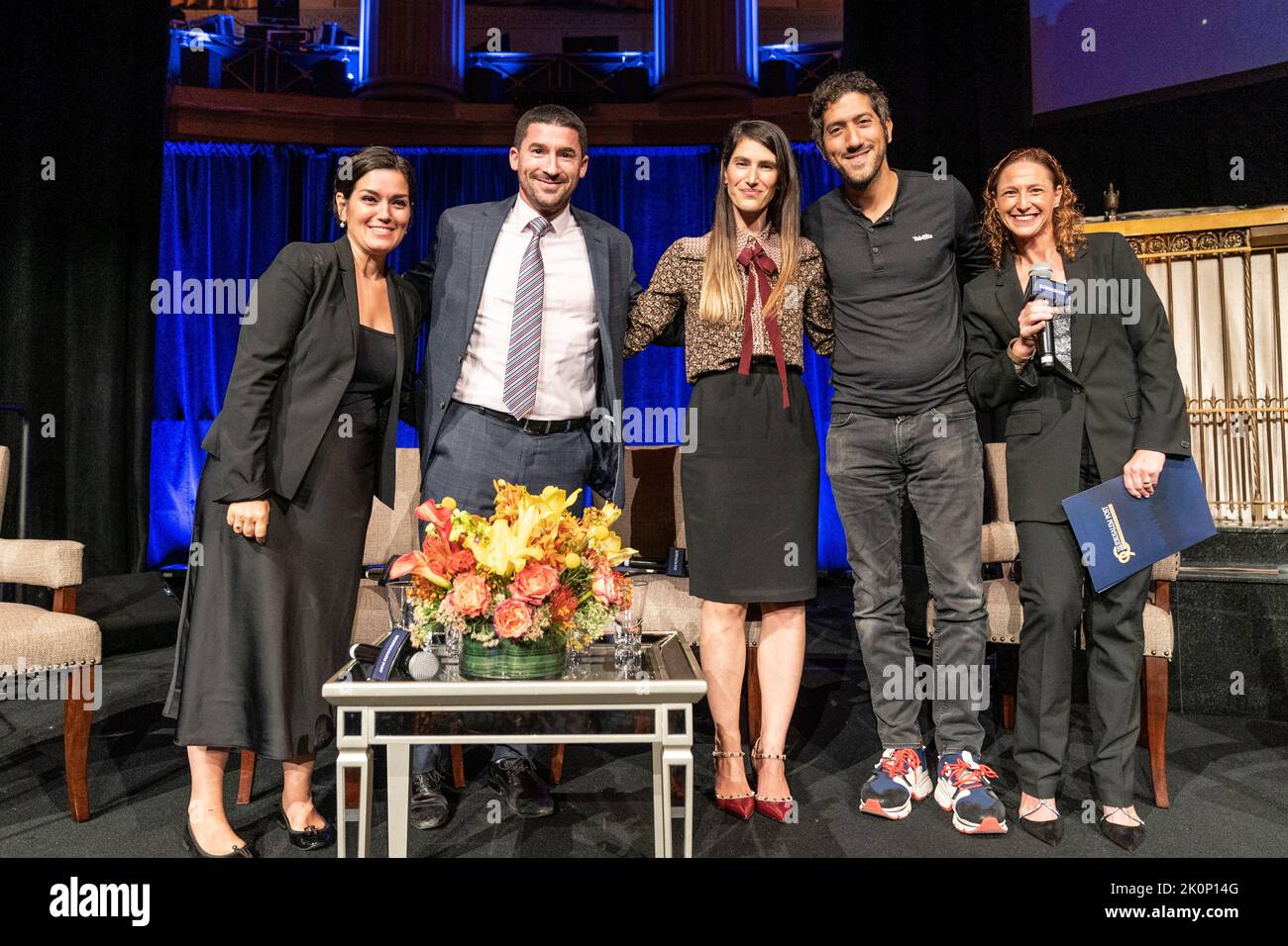New York, NY - September 12, 2022: Noa Kolp, Daniel Damboritz, Mor ...