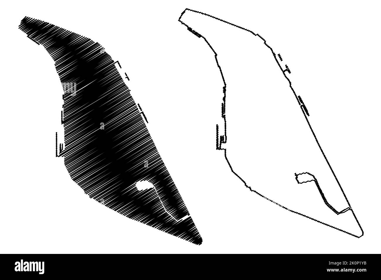 Willingdon Island (Republic of India, Indian Ocean) map vector ...