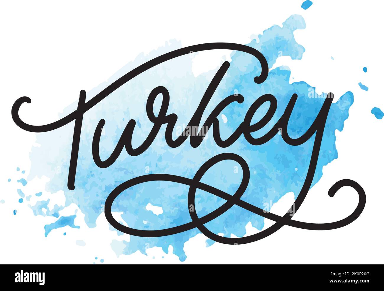 Turkey Lettering. Handwritten name of the country. Vector design ...