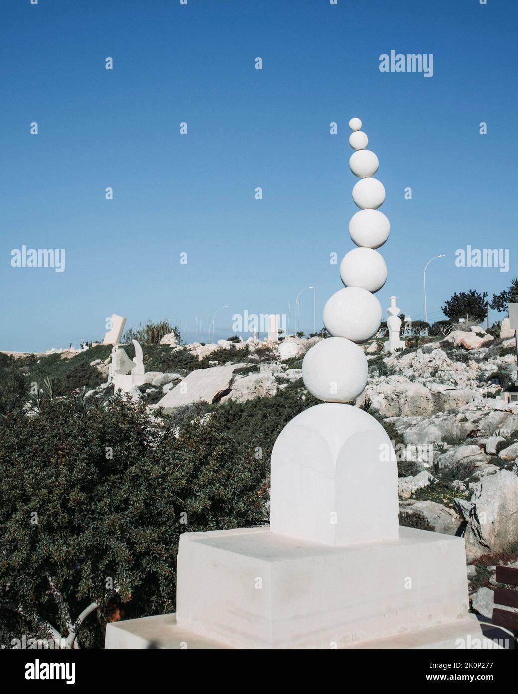 Sculpture of balls in the sculpture park in Ayia Napa national park ...