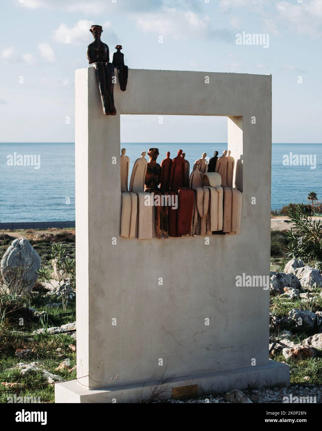 Sculpture of humans in the sculpture park in Ayia Napa national park ...
