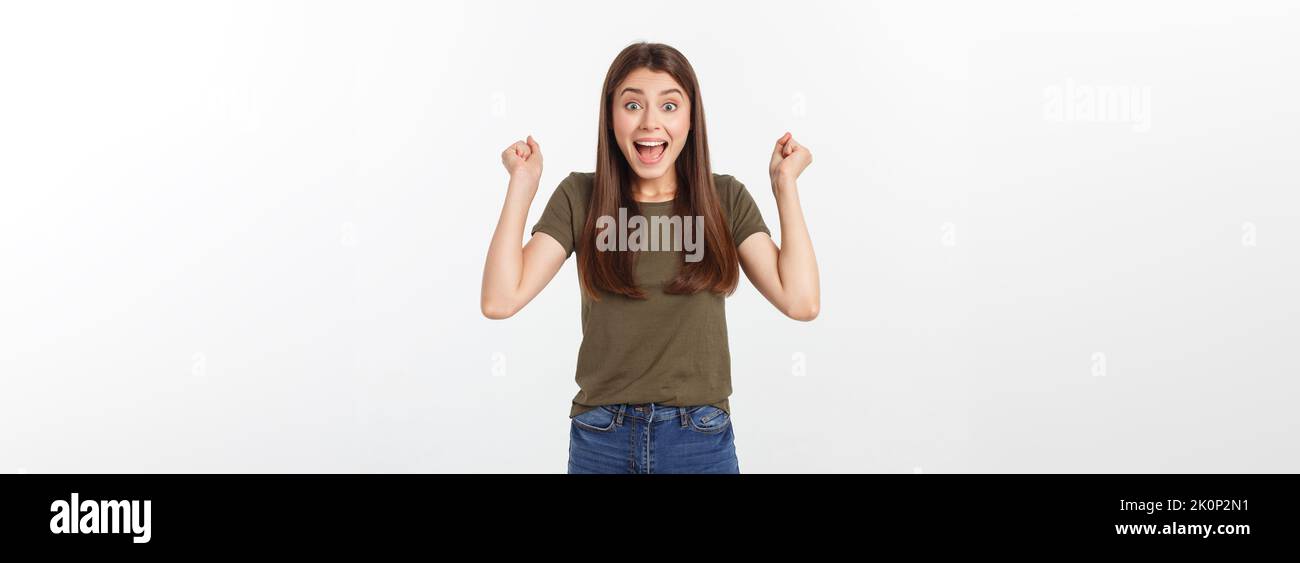 Winning success woman happy ecstatic celebrating being a winner ...