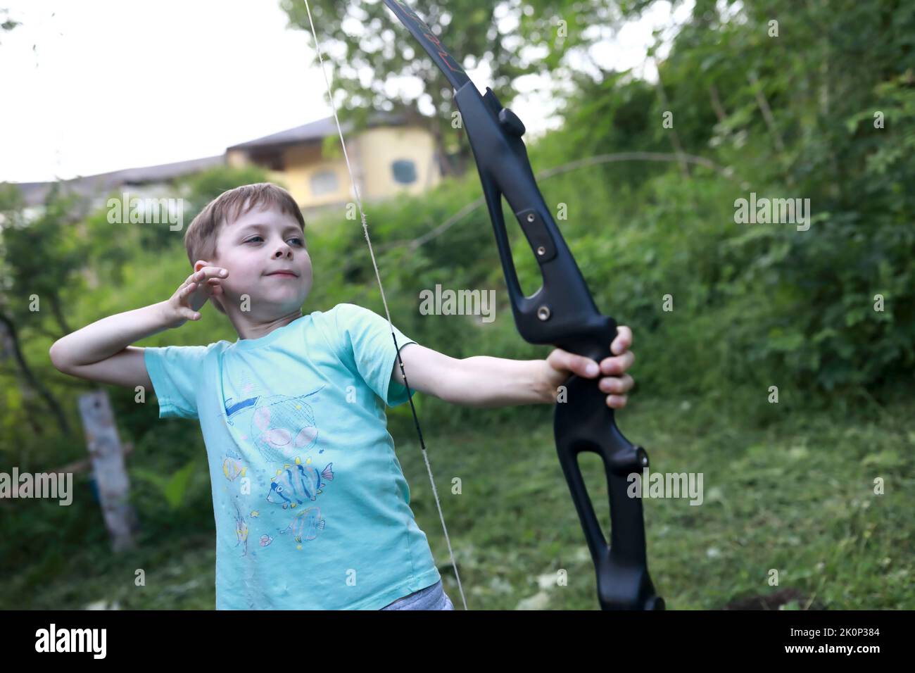 Portrait boy bow arrow in hi-res stock photography and images - Alamy