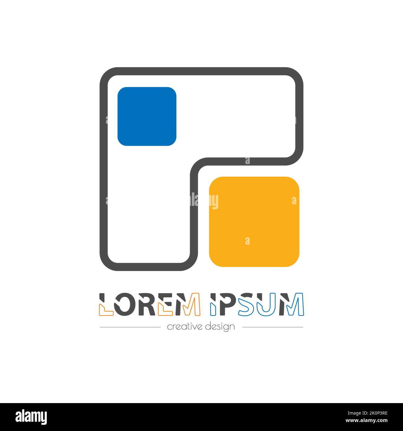 square is divided into parts. Geometric template for a logo, sticker ...