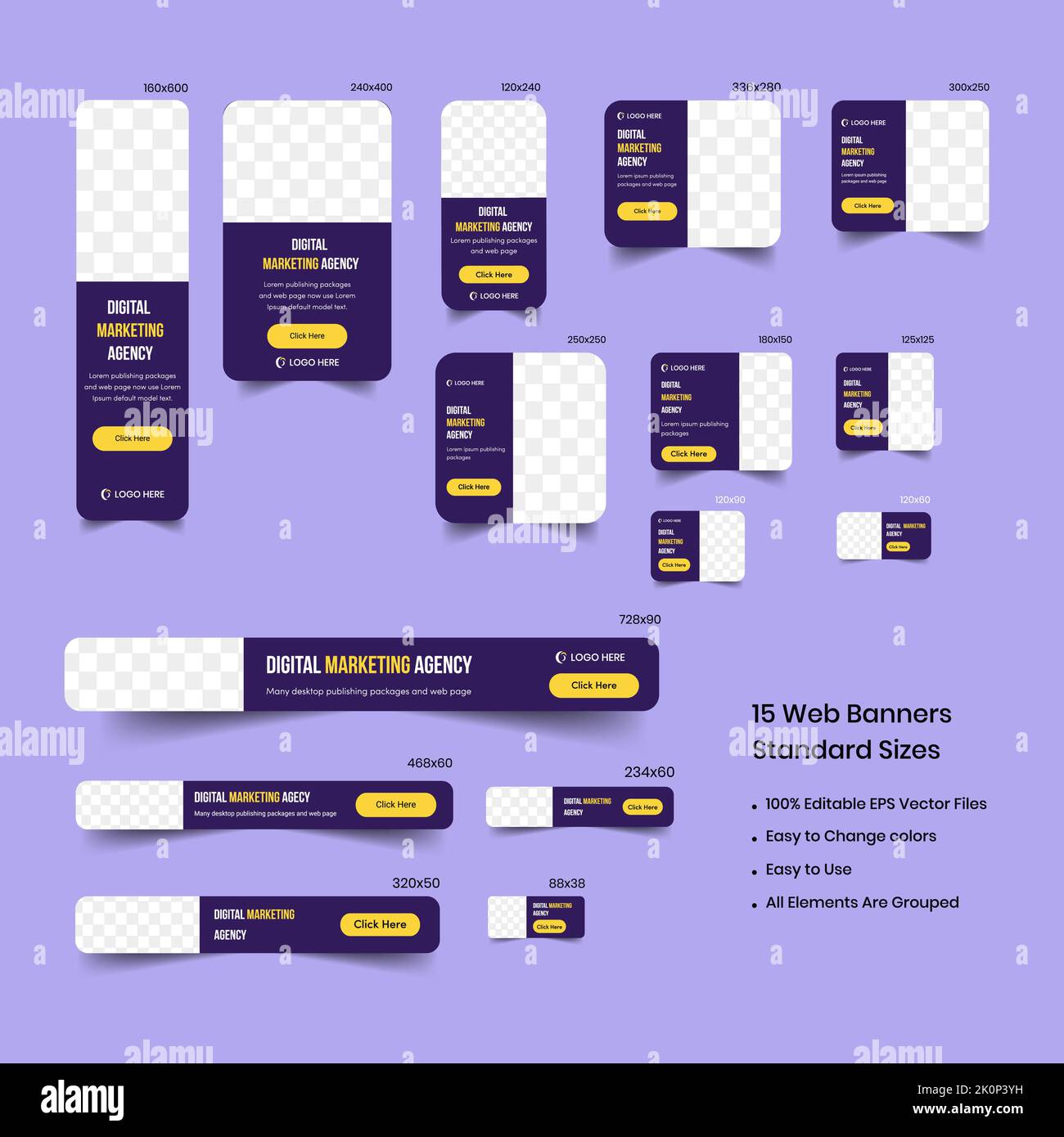 Digital Marketing agency web banner template, Web set banner template ...