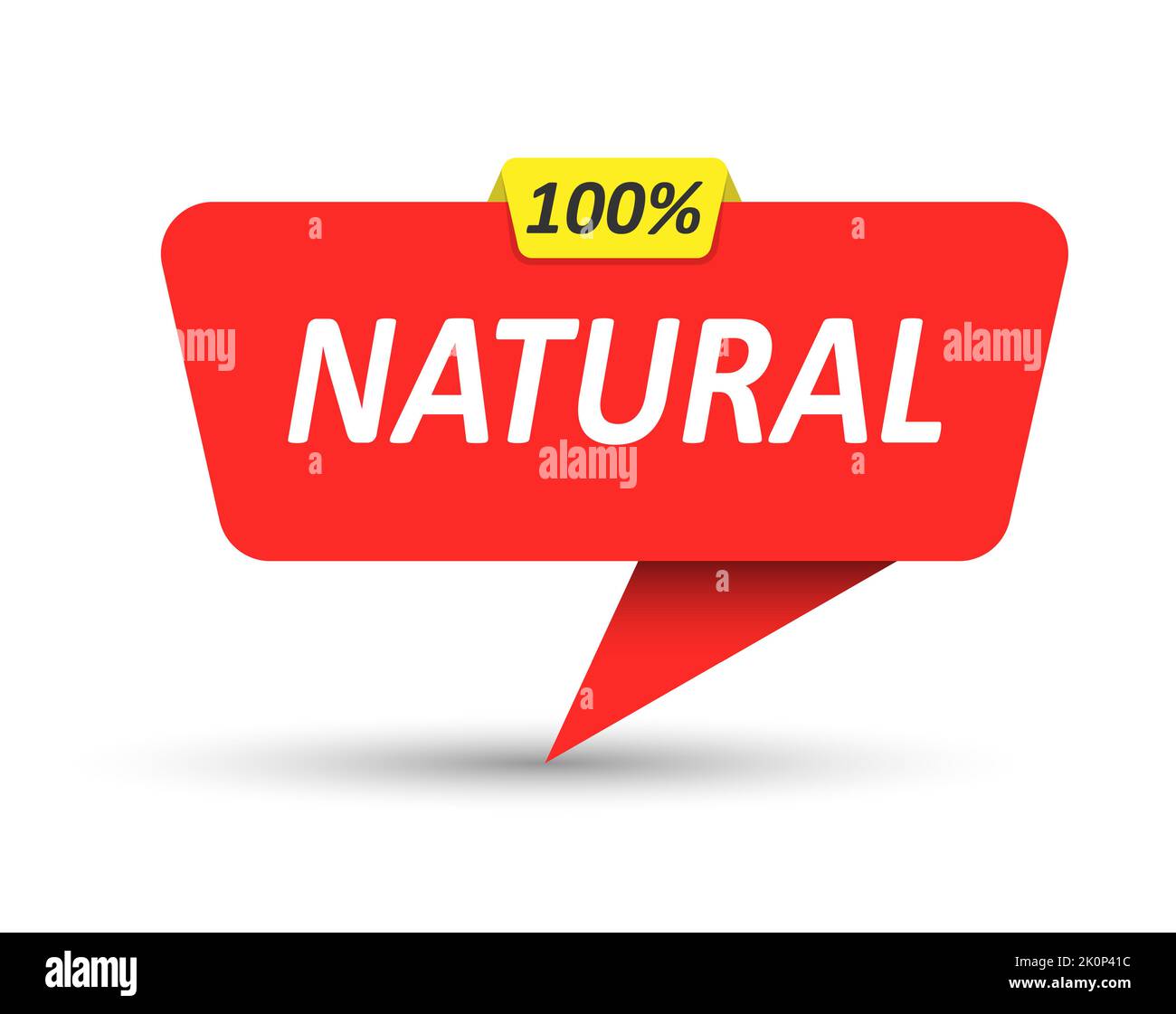 NATURAL. Vector banner, pointer, sticker, label or speech bubble ...