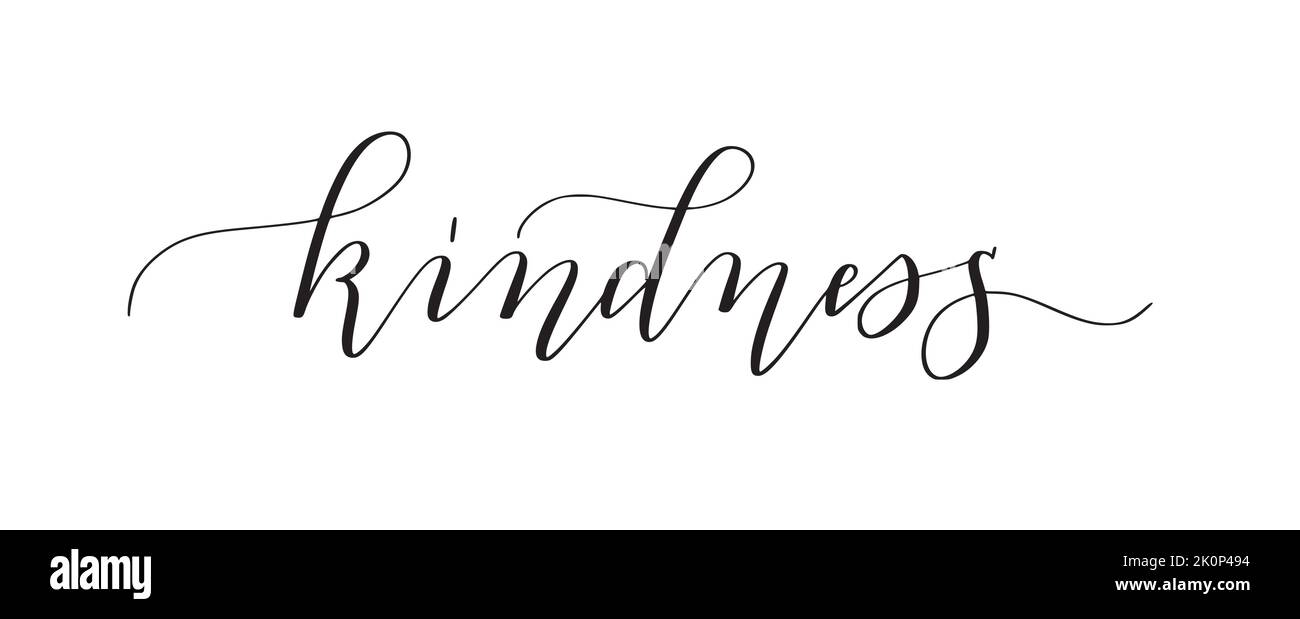 Kindness cute hand-written word design for posters, prints Stock Vector ...