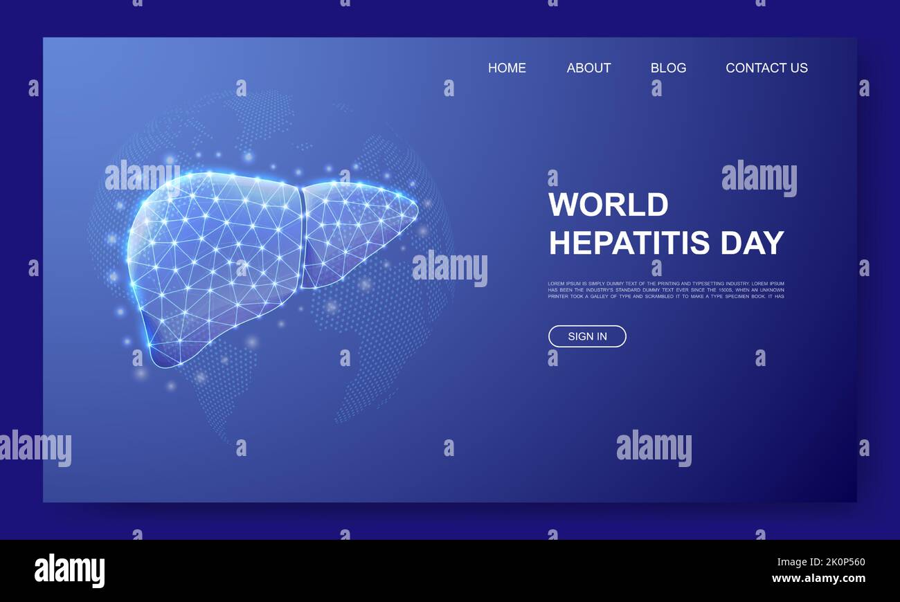 Liver 3d low poly website template. Hepatitis design illustration ...