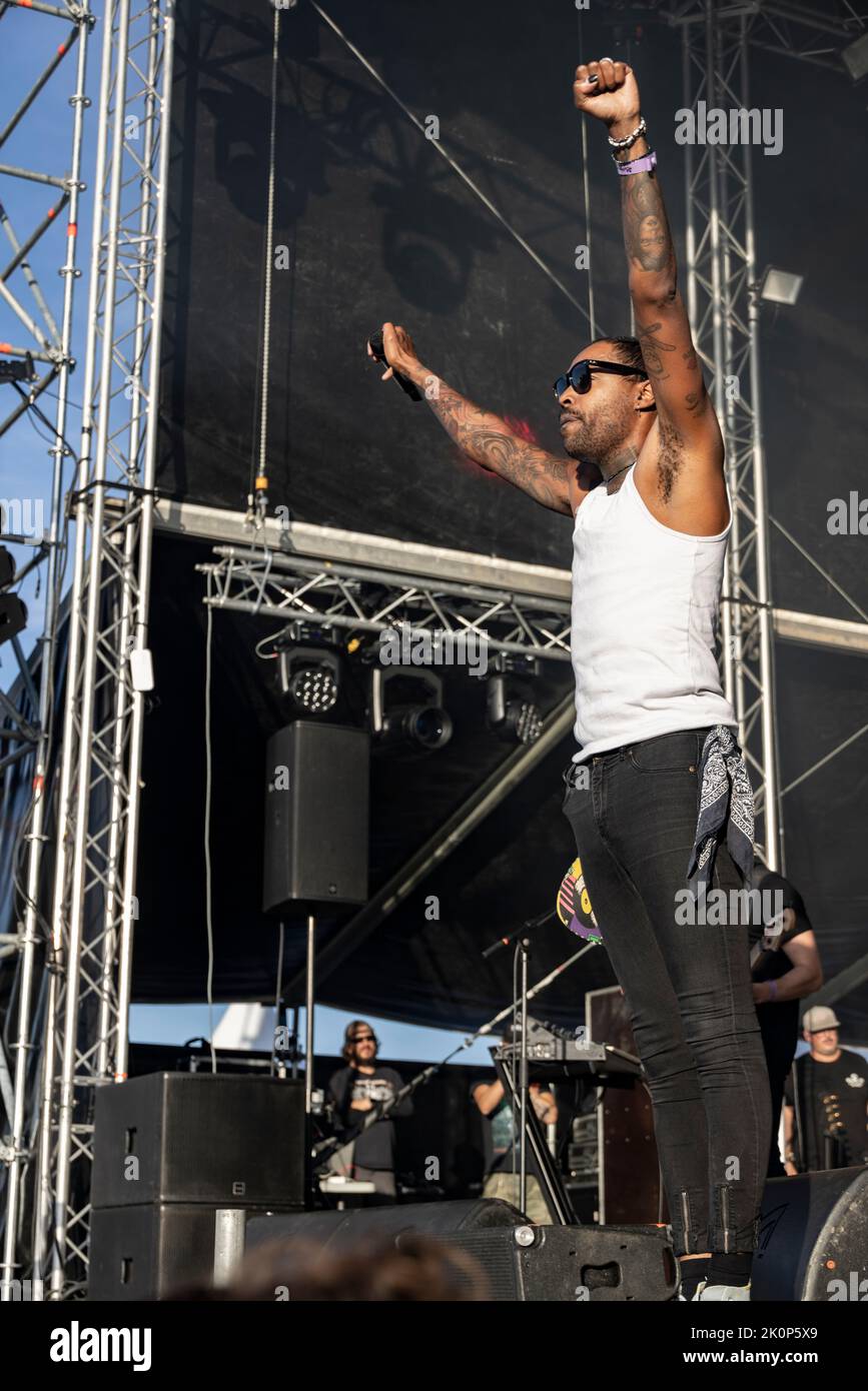 Bretigny sur Orge, France. 11th Sep, 2022. Skip The Use performs on the ...