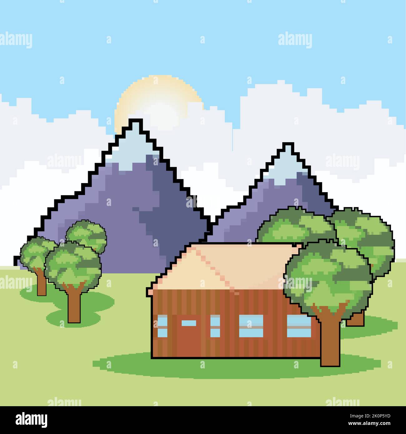 8-bit landscape poster Stock Vector Image & Art - Alamy