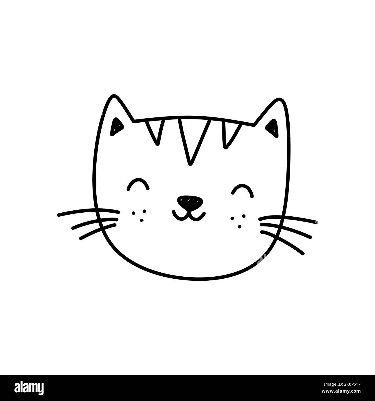 Simple Cat Cartoon Face