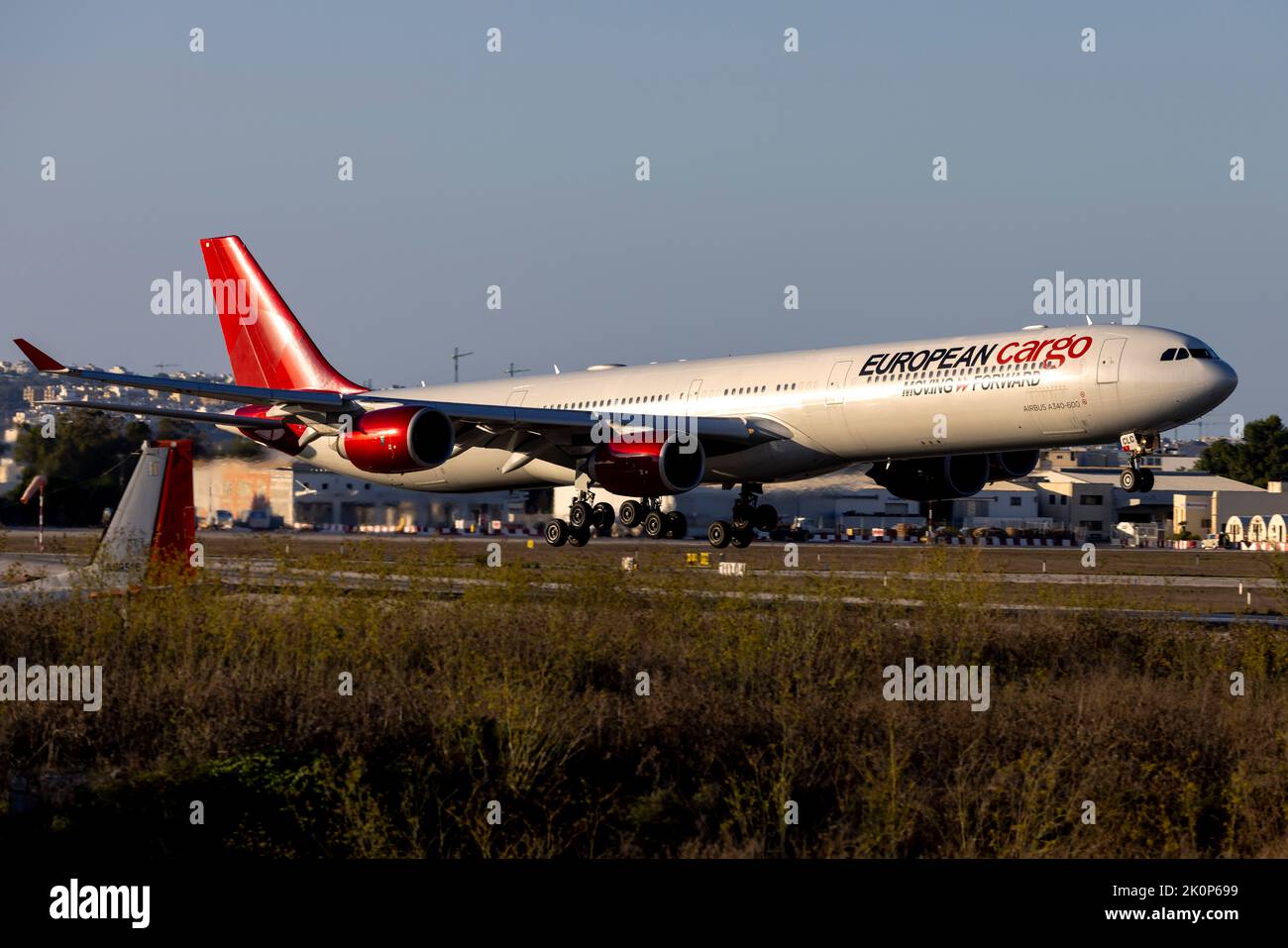 European Cargo Airbus A340-642 (REG: G-ECLC) landing runway 13 in the ...