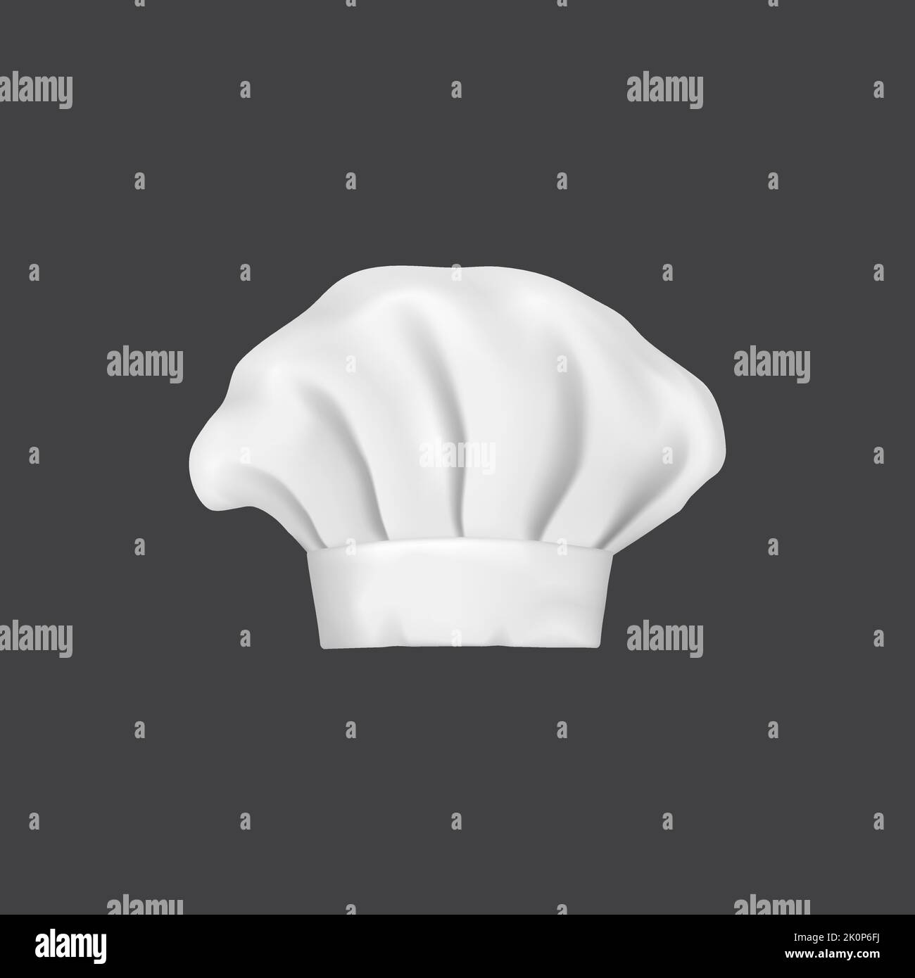 Realistic chef hat, cook cap and baker toque. 3d white chef hat ...