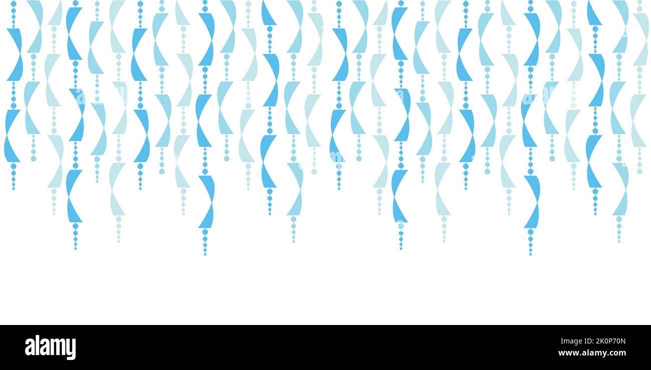 Icy blue crystal hangings bells cute vector frame seamless border ...