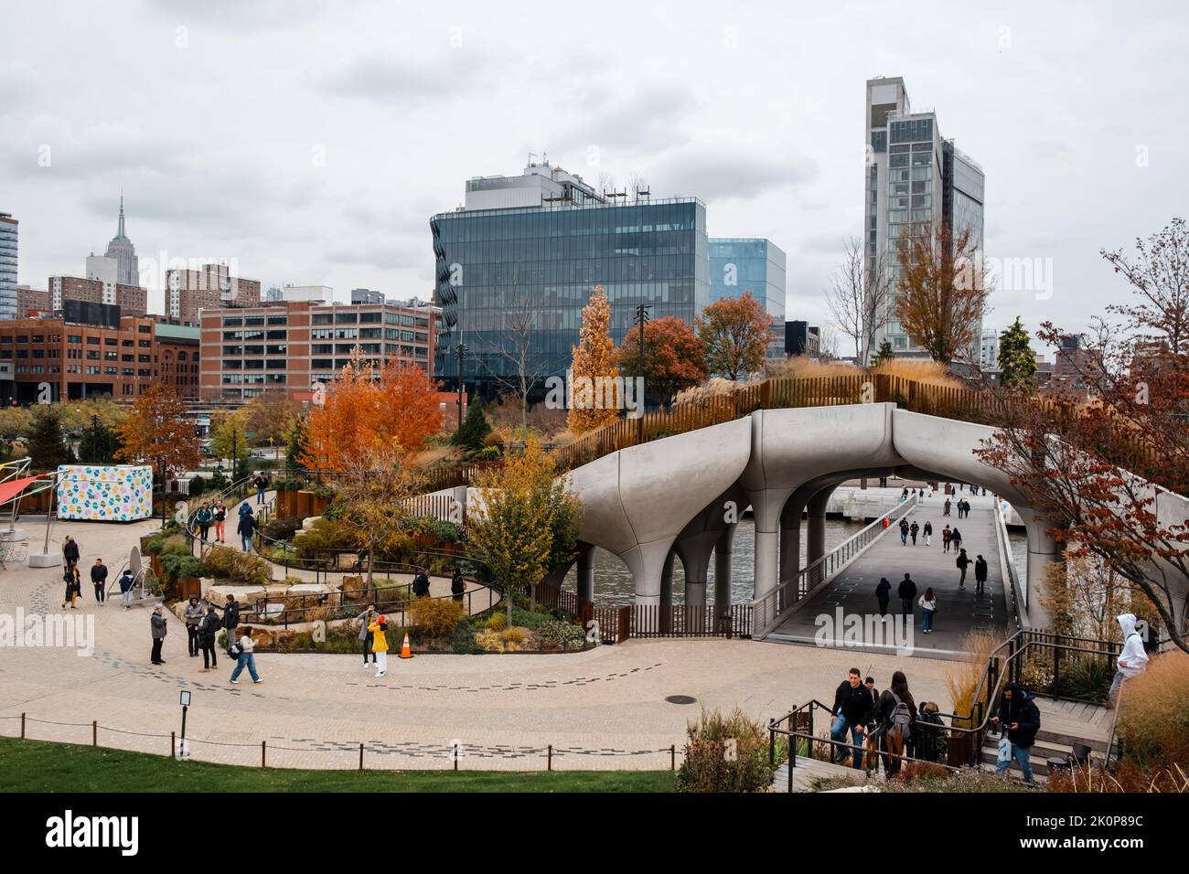 New York, NY USA. Little Island - floating park on the Hudson River ...