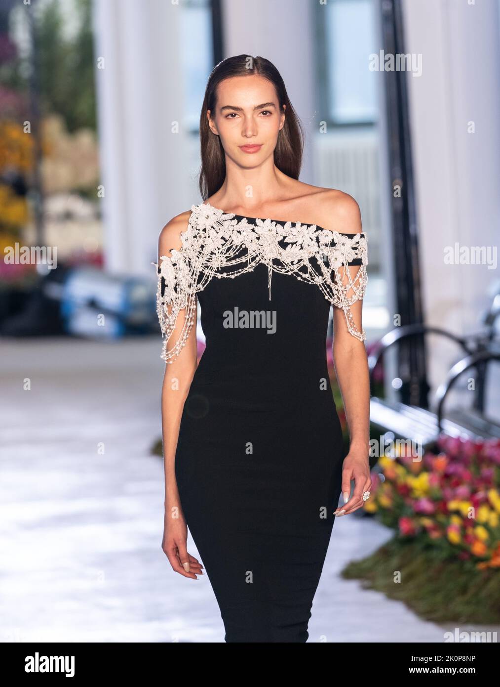 New York, NY - September 13, 2022: model walks runway for Pamella ...