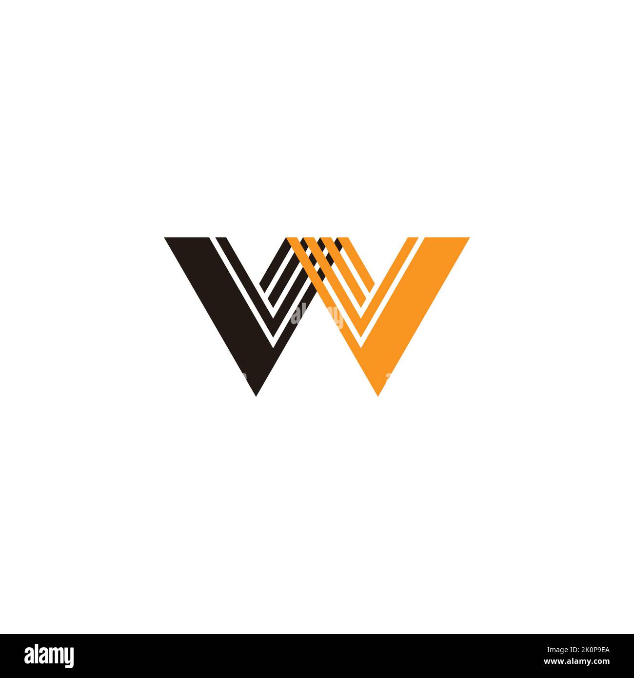 letter wv stripes triangles colorful logo vector Stock Vector Image ...