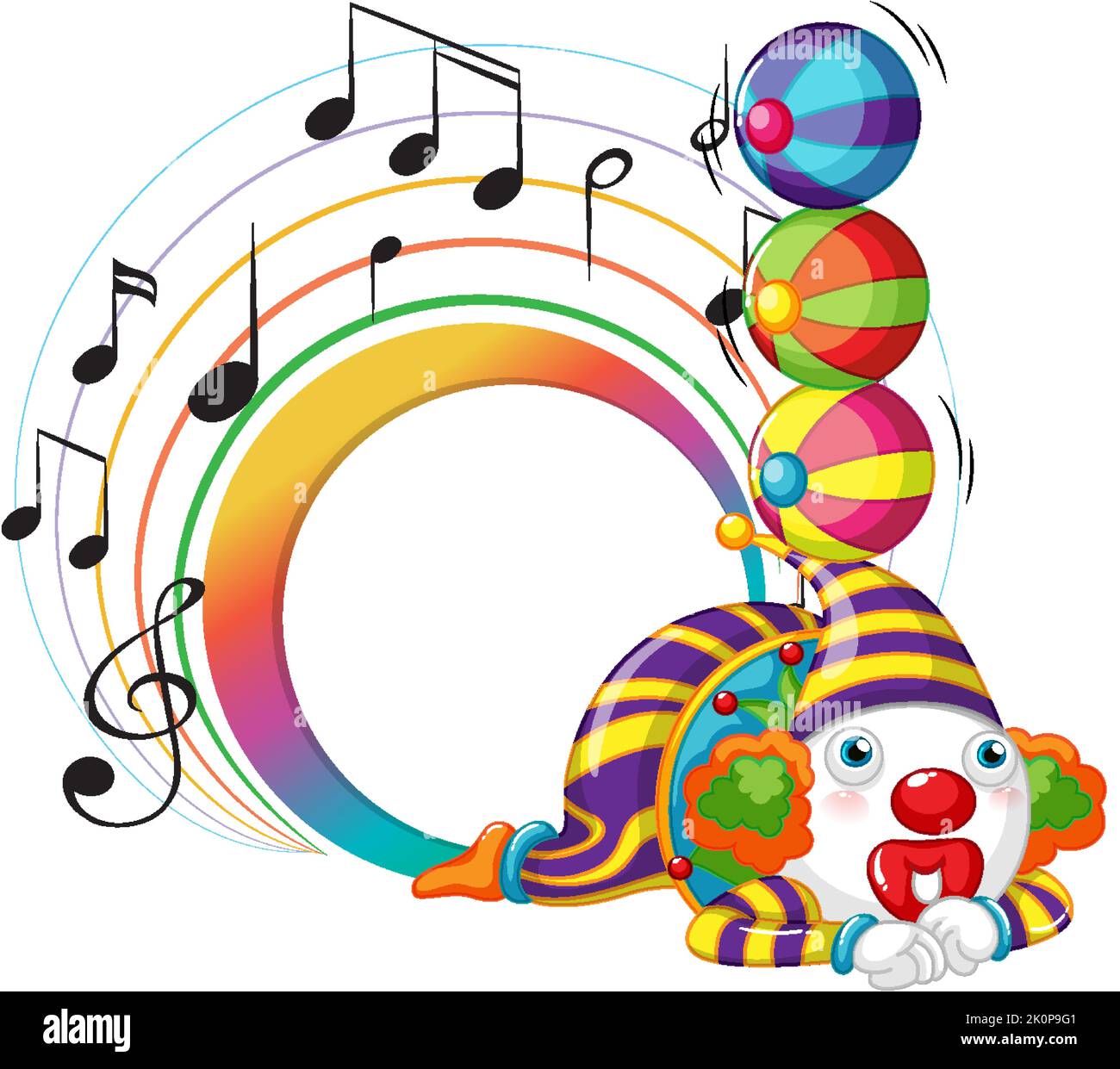 Circus clown with music key banner illustration Stock Vector Image ...