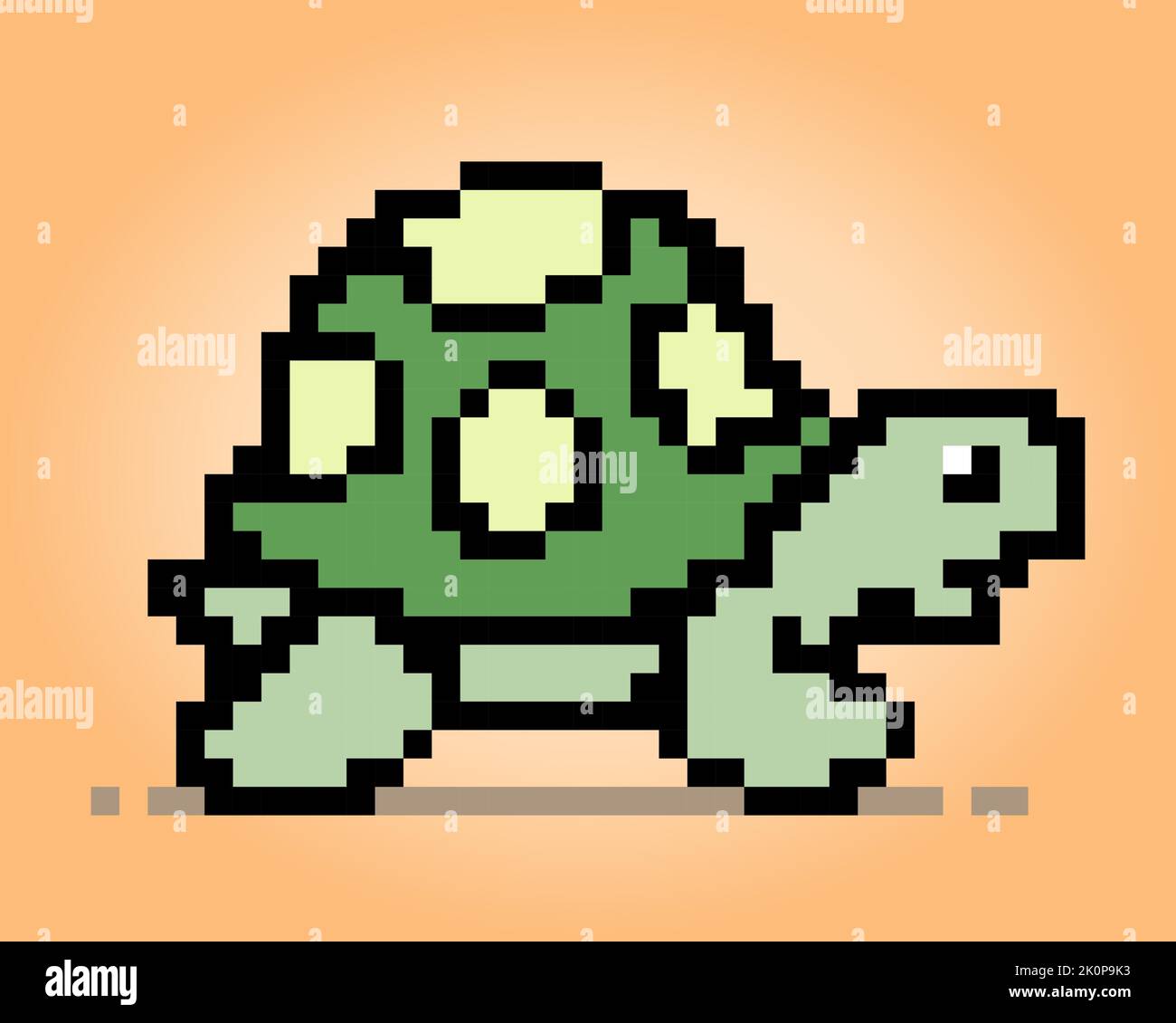 8 bit Pixel turtle. Animal pixels in Vector illustration for game asset ...