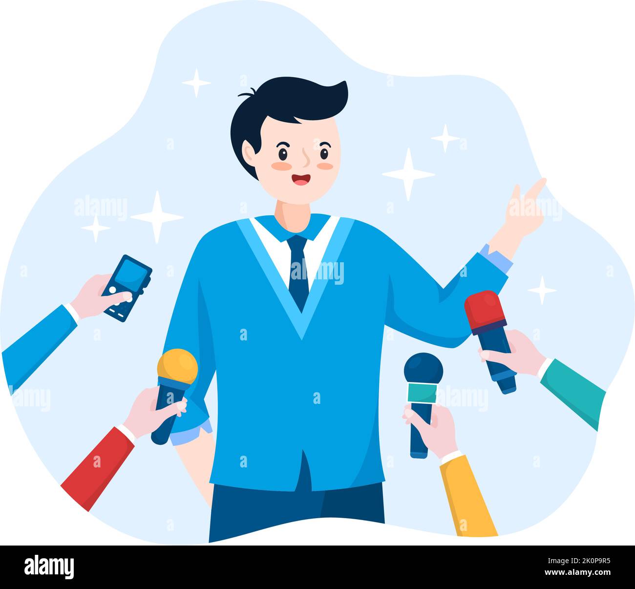 Public Relations Template Hand Drawn Cartoon Flat Illustration with ...