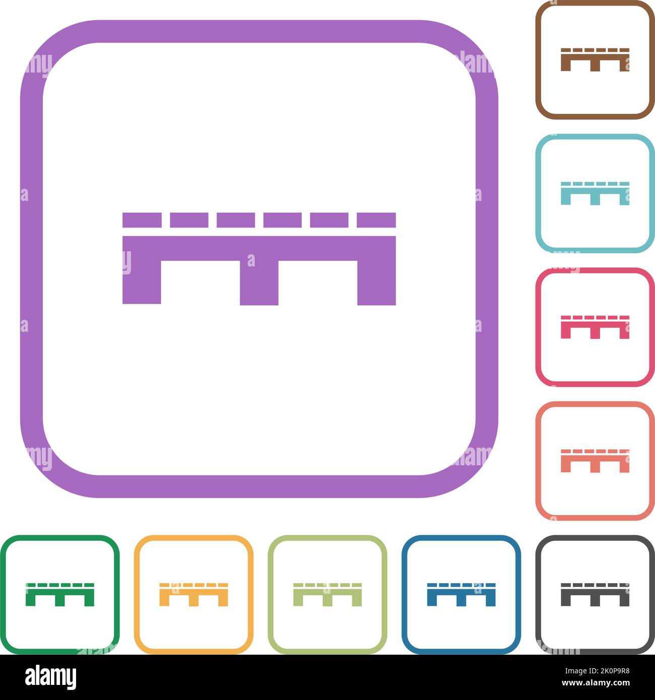 Single pallet simple icons in color rounded square frames on white background Stock Vector Image ...