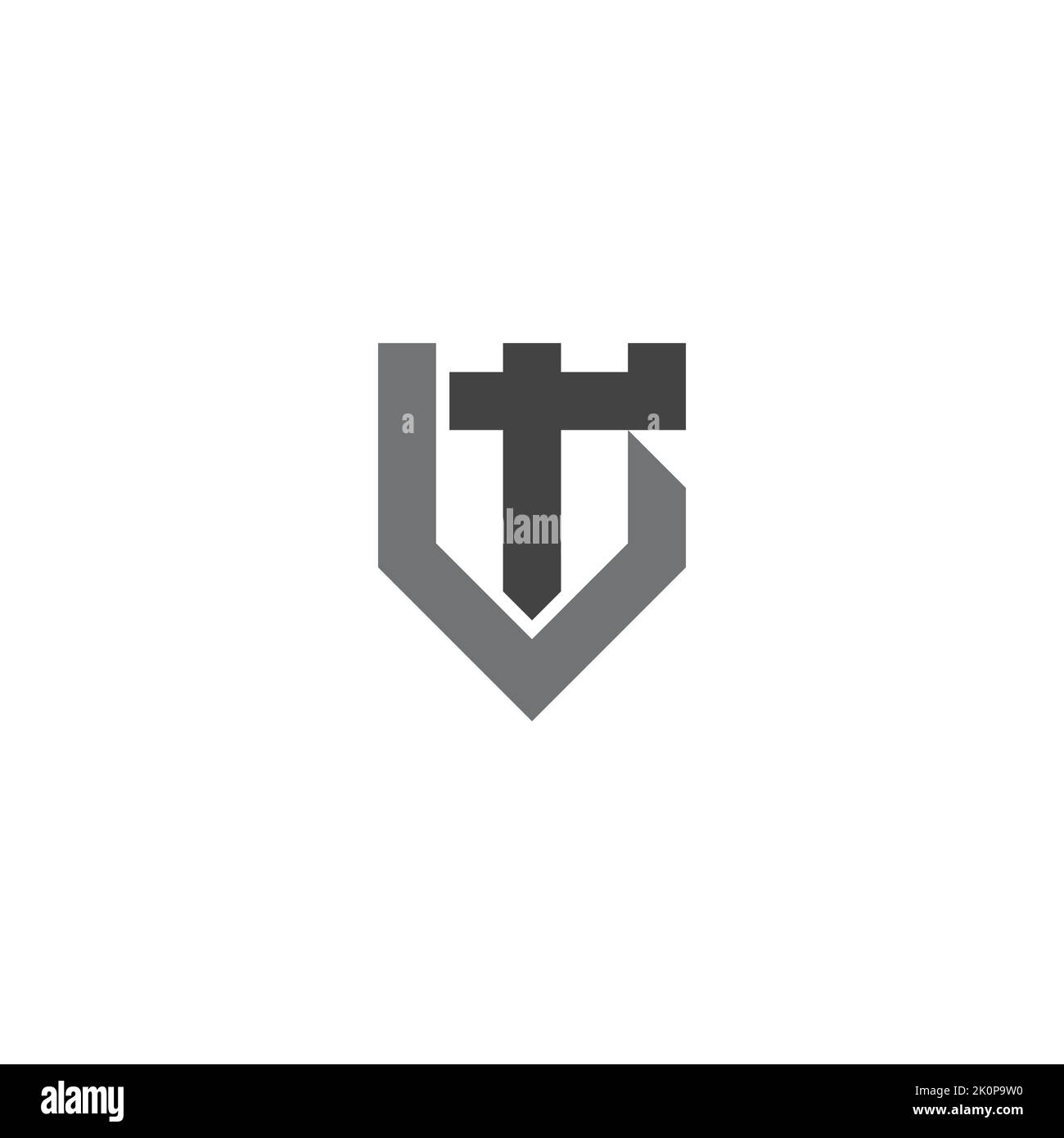 letter lt shield shape simple geometric logo vector Stock Vector Image ...