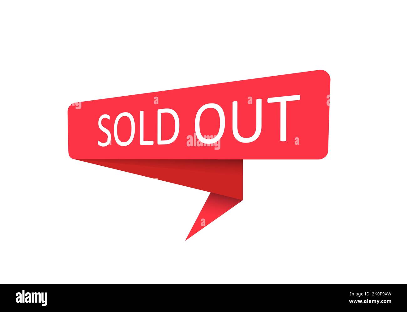 SOLD OUT. A red banner, pointer, sticker, label or speech bubble for ...