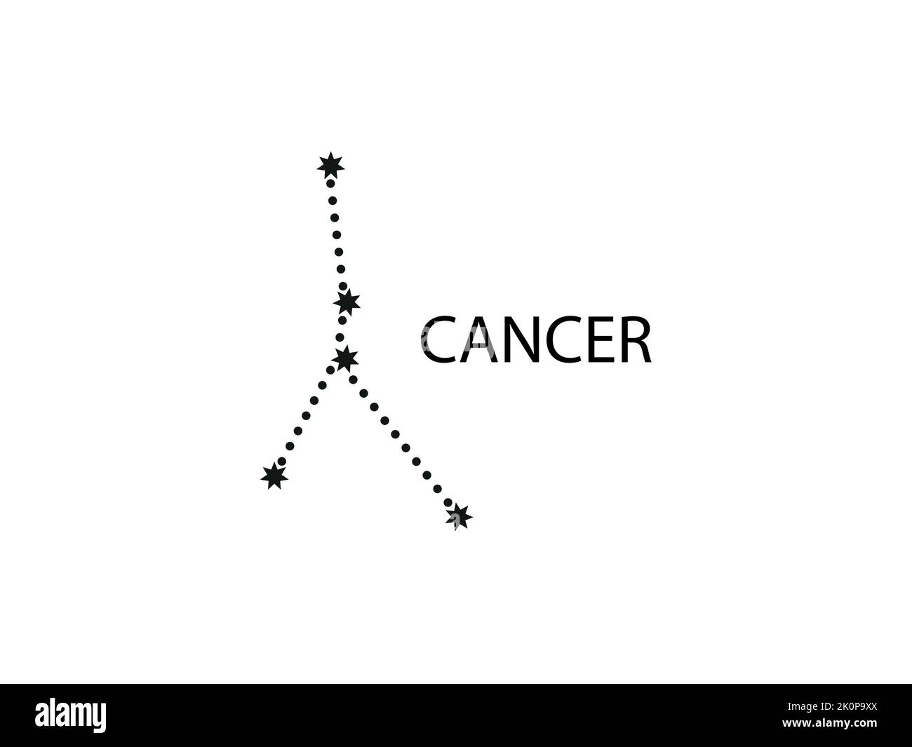 Cancer Zodiac Constellation. Sky map. Horoscope Symbol. Vector ...
