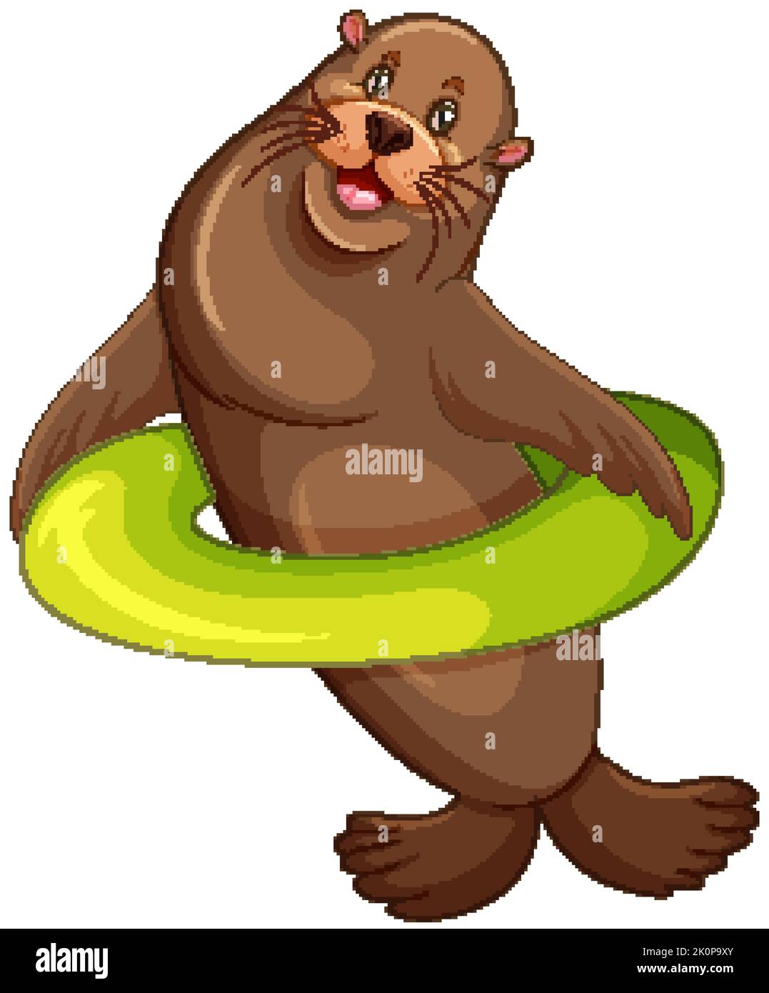 Sea lion wearing inflatable ring illustration Stock Vector Image & Art ...