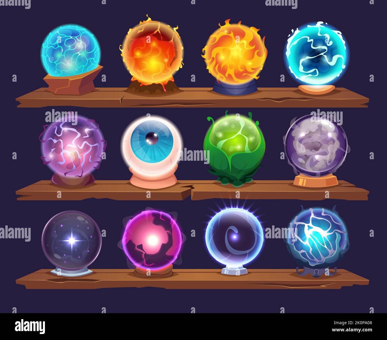 Magic orb. Magician crystal glass round globe for future prediction ...