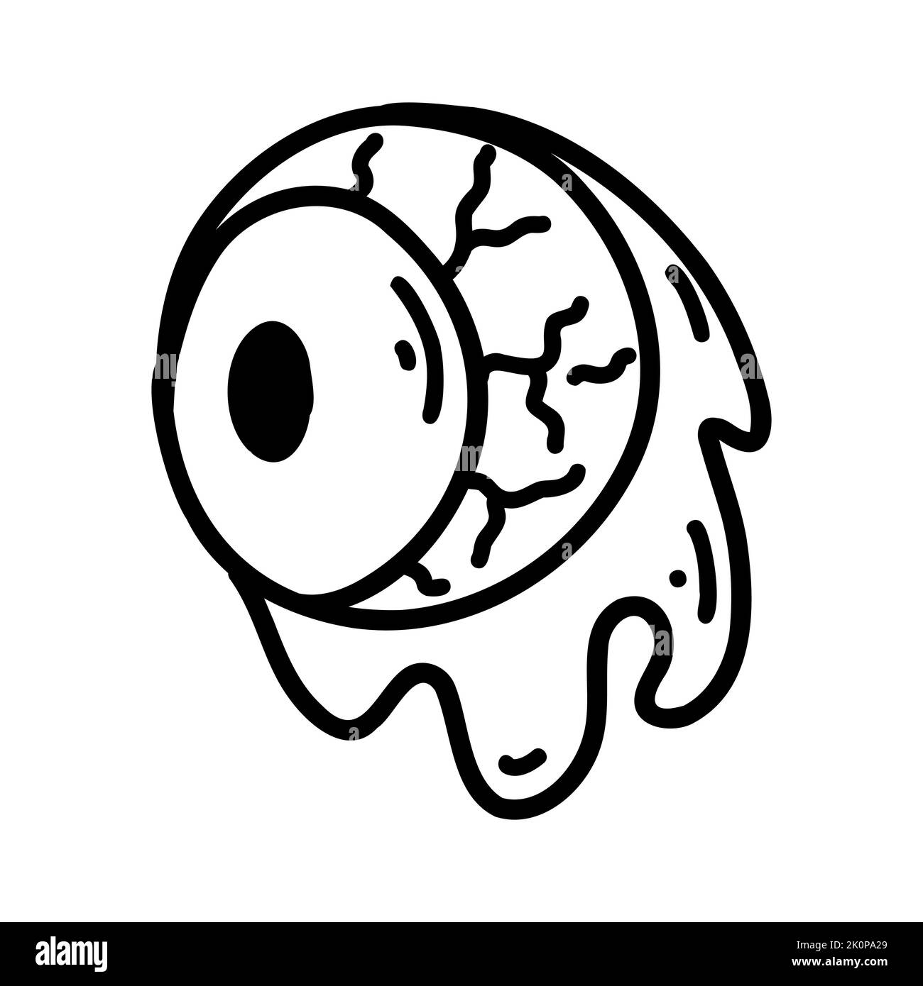 Hand drawn doodle eyeball. Halloween outline element, vector sketch ...