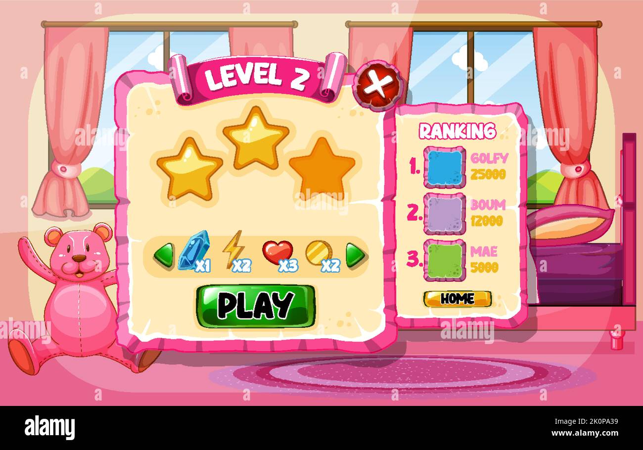 A game background template with elements illustration Stock Vector ...