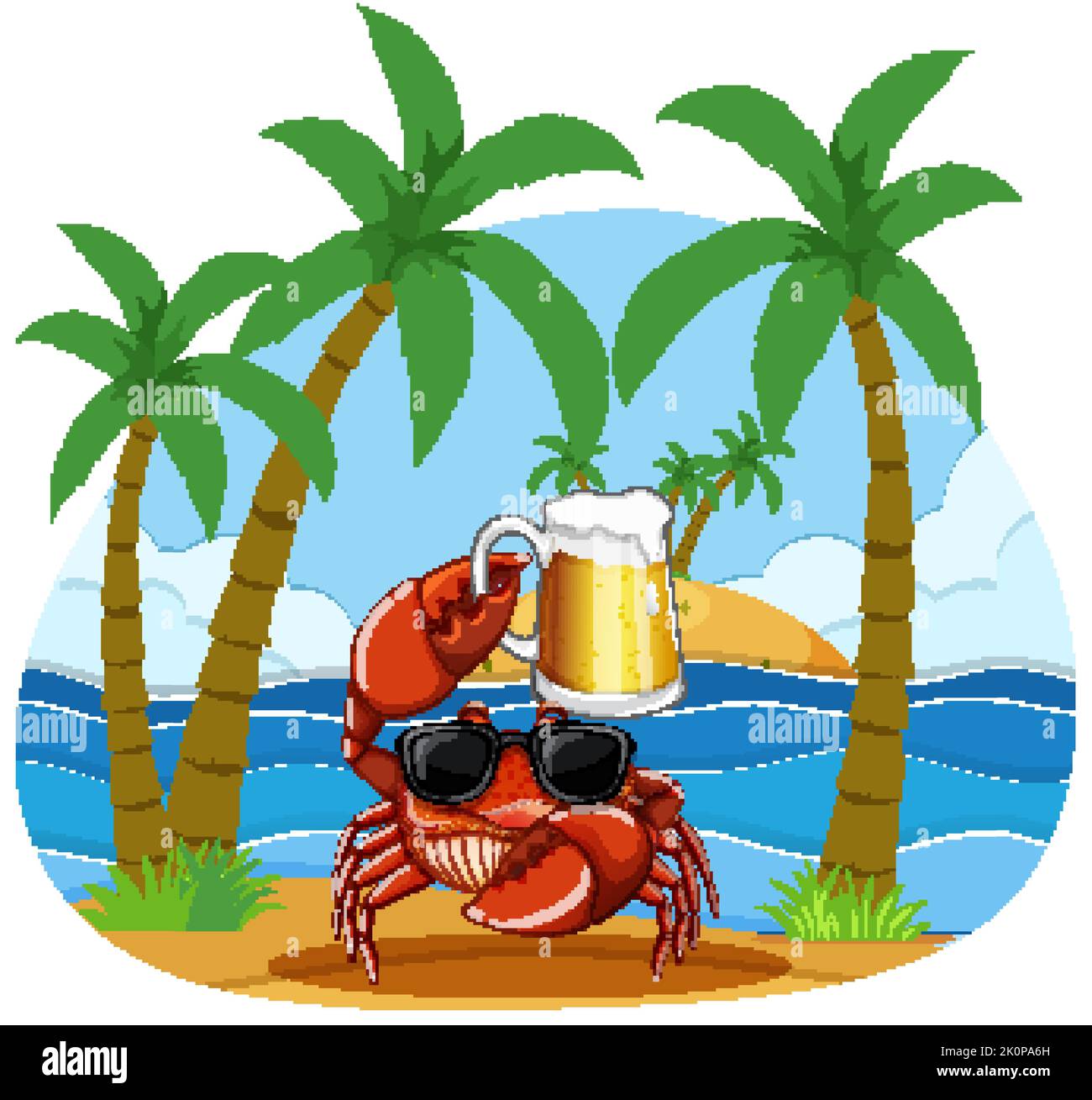 Cute turtle cartoon character drinking beer illustration Stock Vector ...