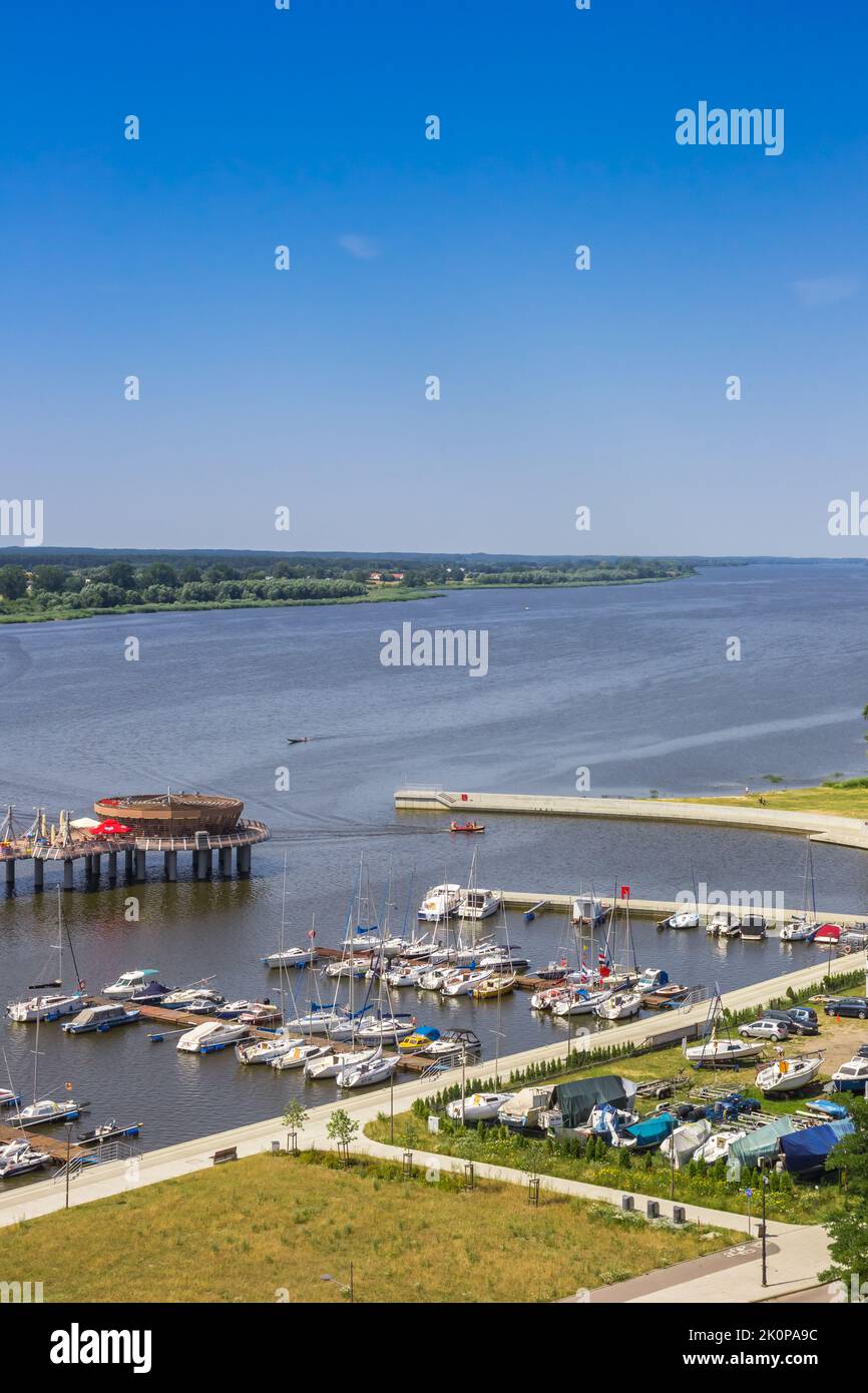 Boats in the harbor at the river Wisla in Plock, Poland Stock Photo - Alamy
