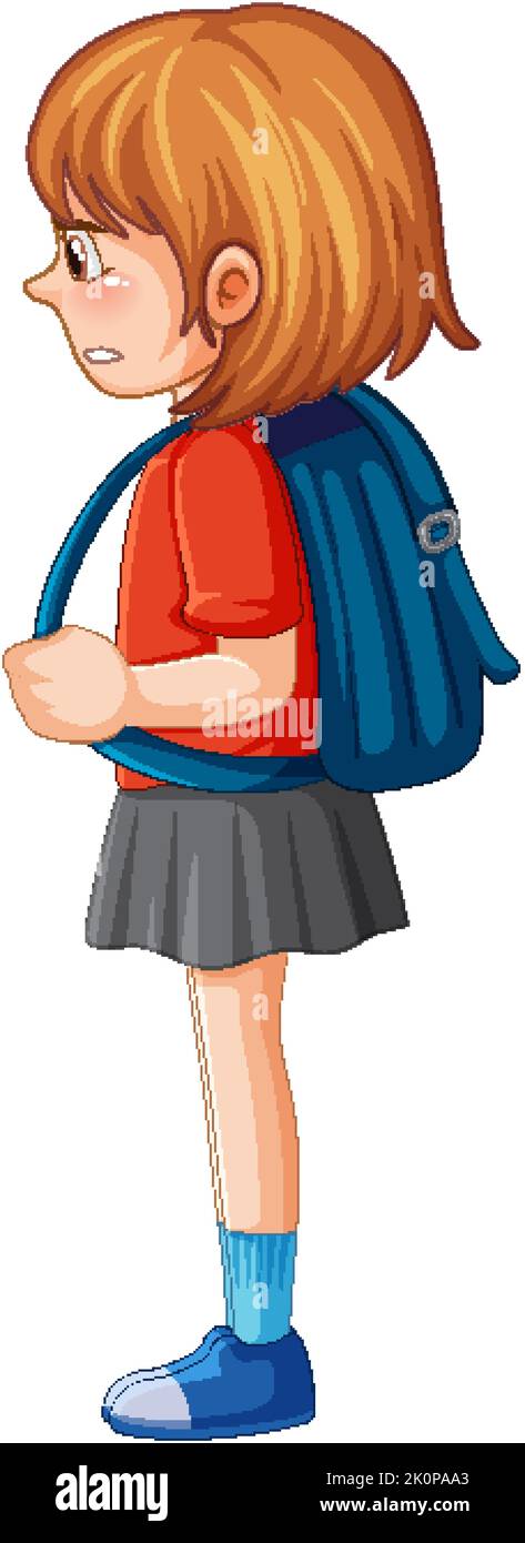 Side view of a girl with angry face illustration Stock Vector Image ...