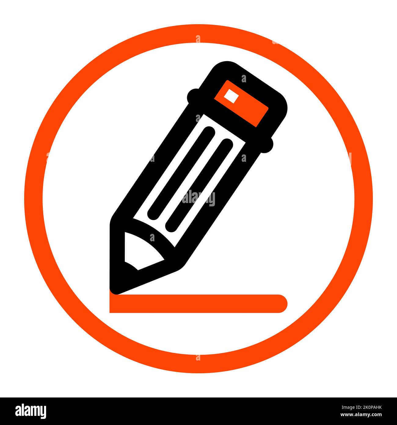 black pencil and graphite line icon. flat vector illustration Stock ...