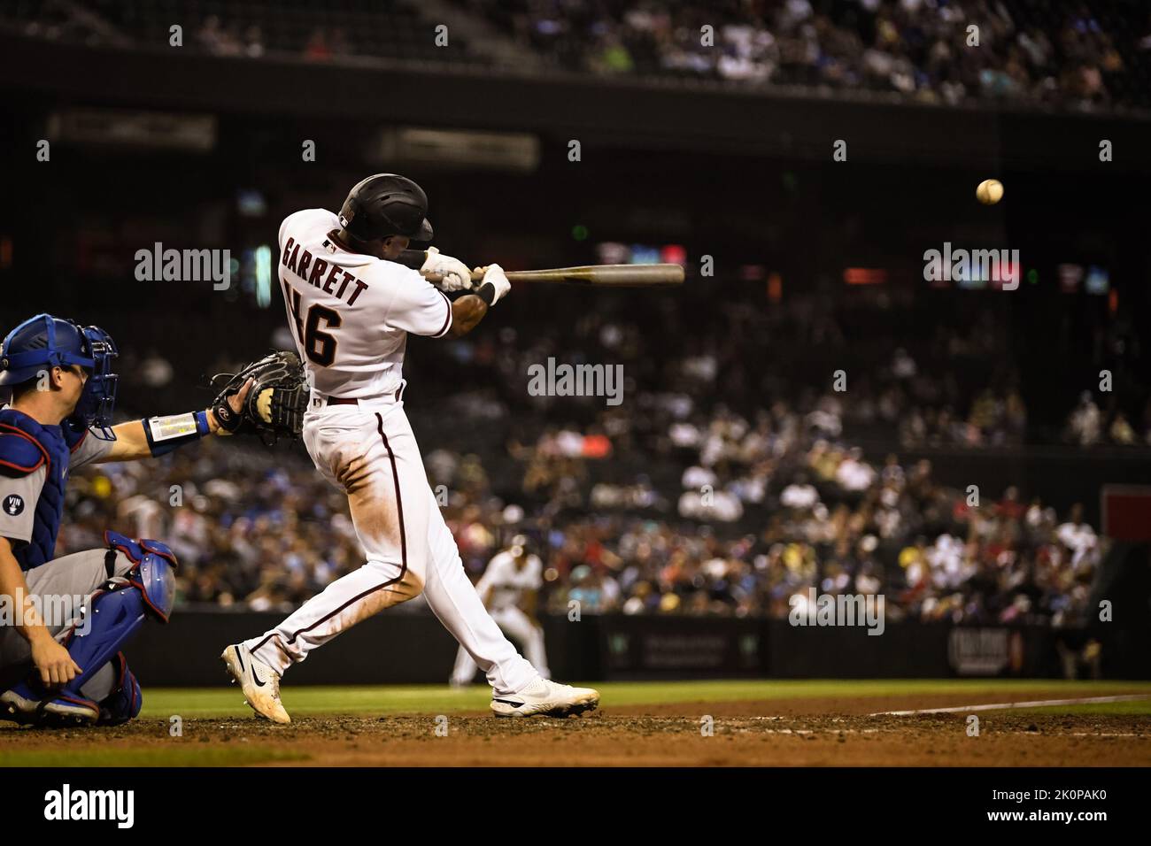 Arizona Diamondbacks designates hitter Stone Garrett (46) singles ona ...