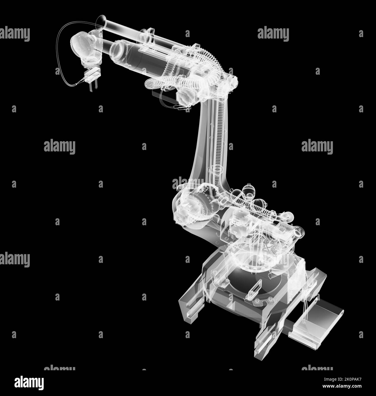 Industrial robot, x-ray transparent. 3D illustration Stock Photo - Alamy