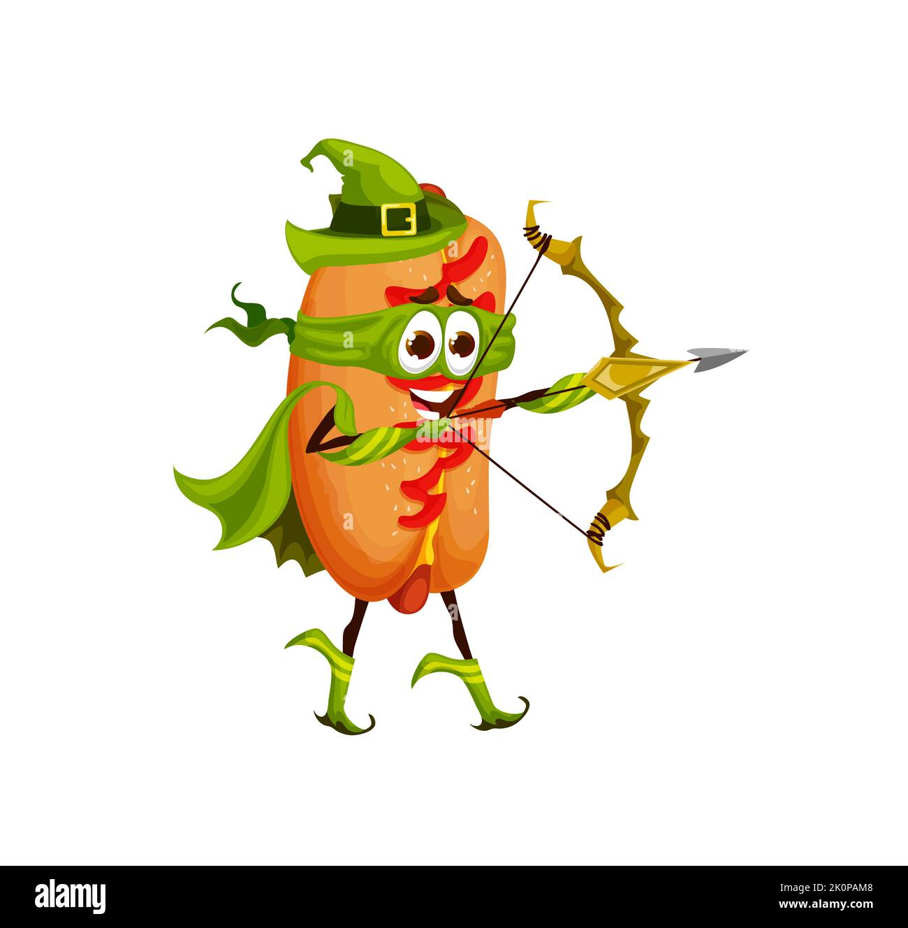 Cartoon hotdog defender or hero character. Happy smiling personage of ...