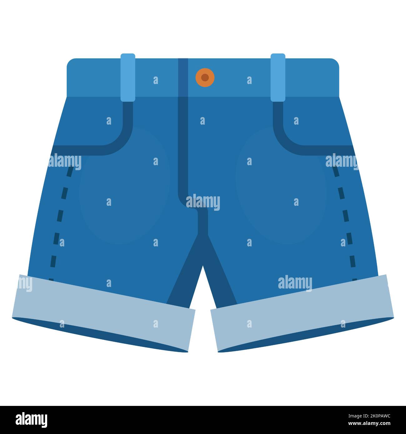 summer short blue jeans. little short shorts. flat vector illustration ...