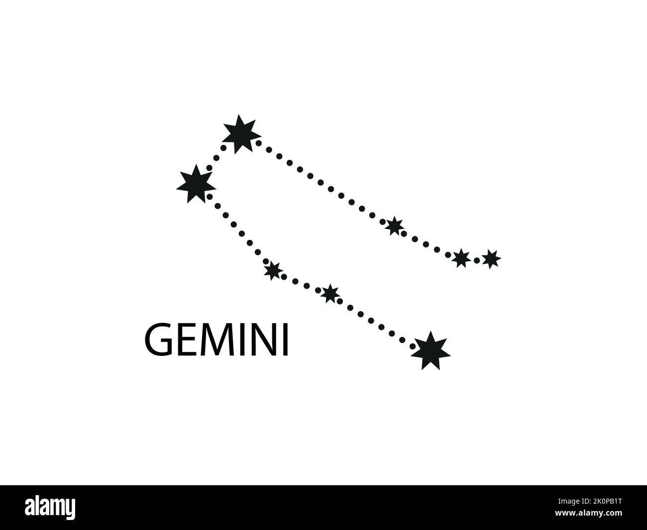 Gemini Zodiac Constellation. Sky map. Horoscope Symbol. Vector ...