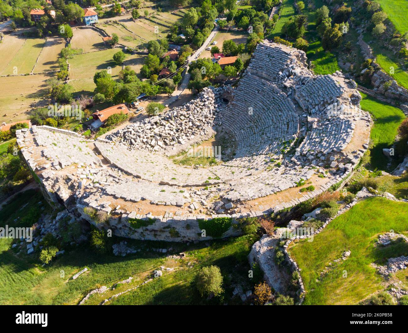 Aerial view of Roman theatre of Selge Stock Photo - Alamy