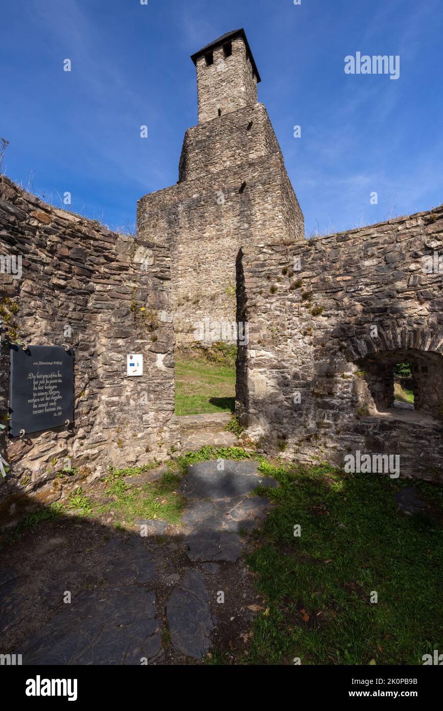 Old medieval castle of Grimburg in Germany Stock Photo - Alamy