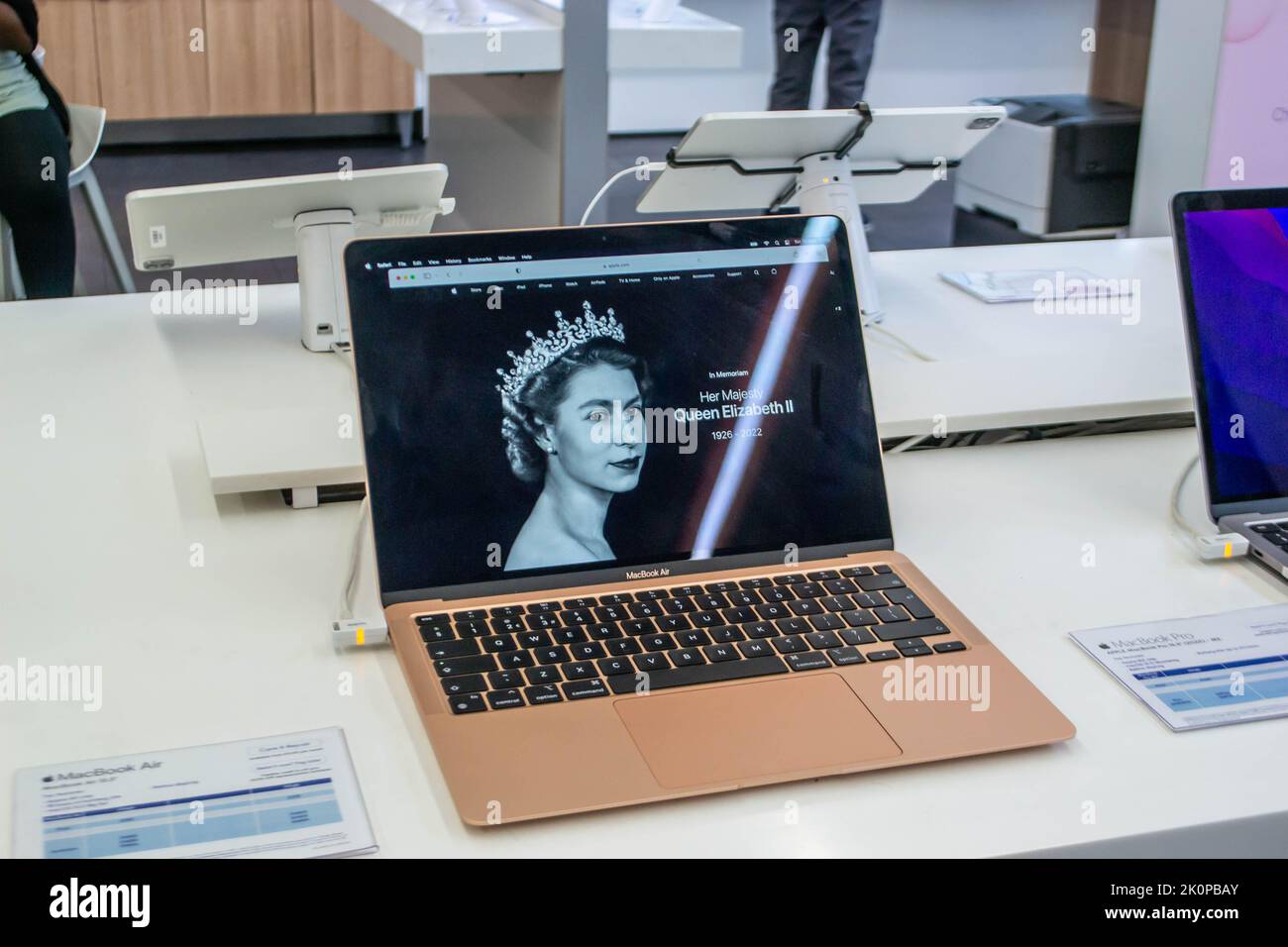 OXFORD STREET, LONDON, ENGLAND- 10 September 2022: Memorial to the ...