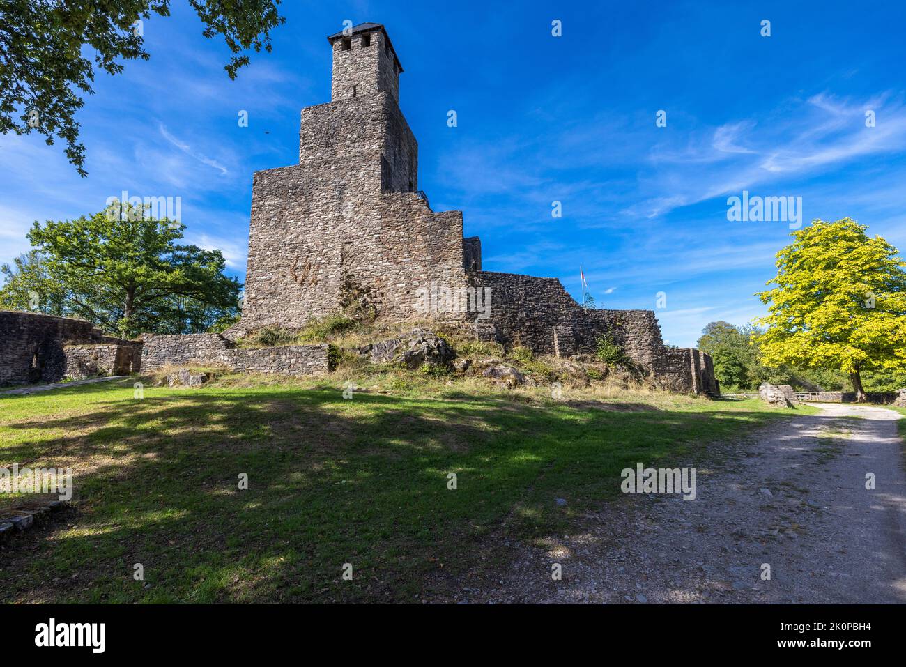 Old medieval castle of Grimburg in Germany Stock Photo - Alamy