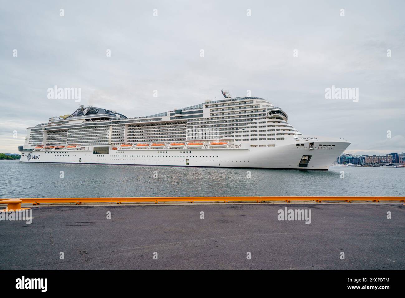Oslo 20220912.The 331 meter long cruise ship MSC Virtuosa, from the ...
