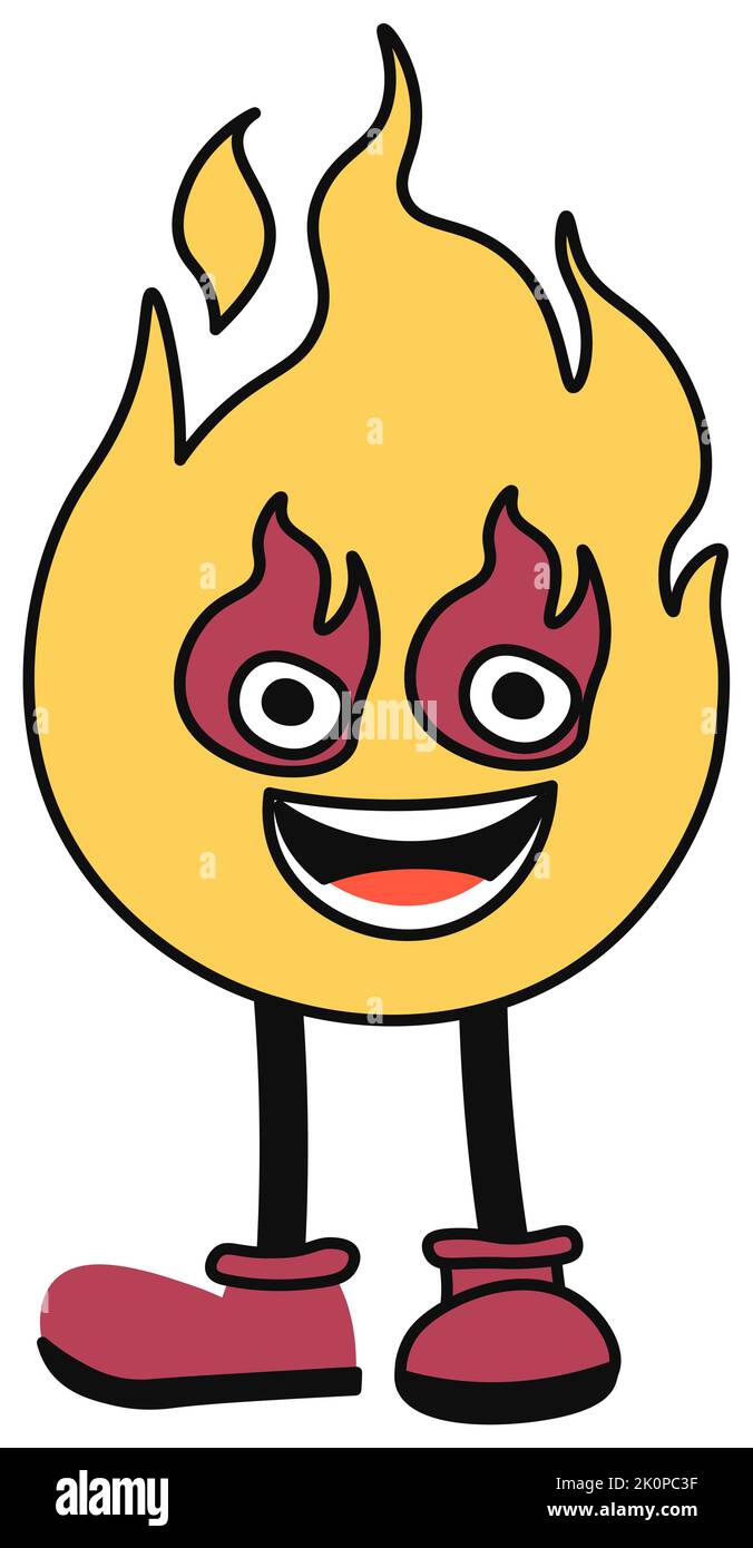 Fire character with muzzle and legs, emoticon Stock Vector Image & Art ...