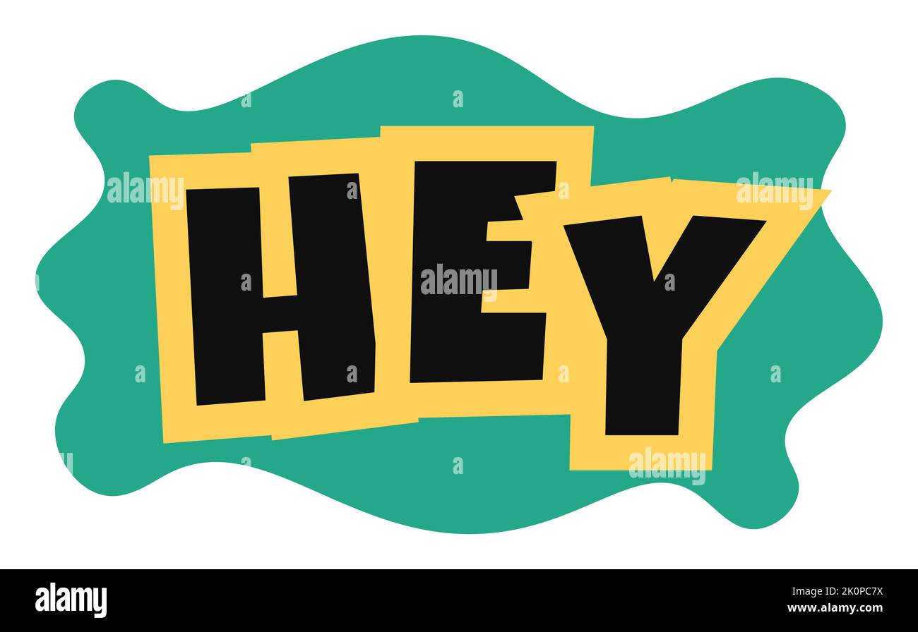Sticker hey, greeting and saying hi in messenger Stock Vector Image ...