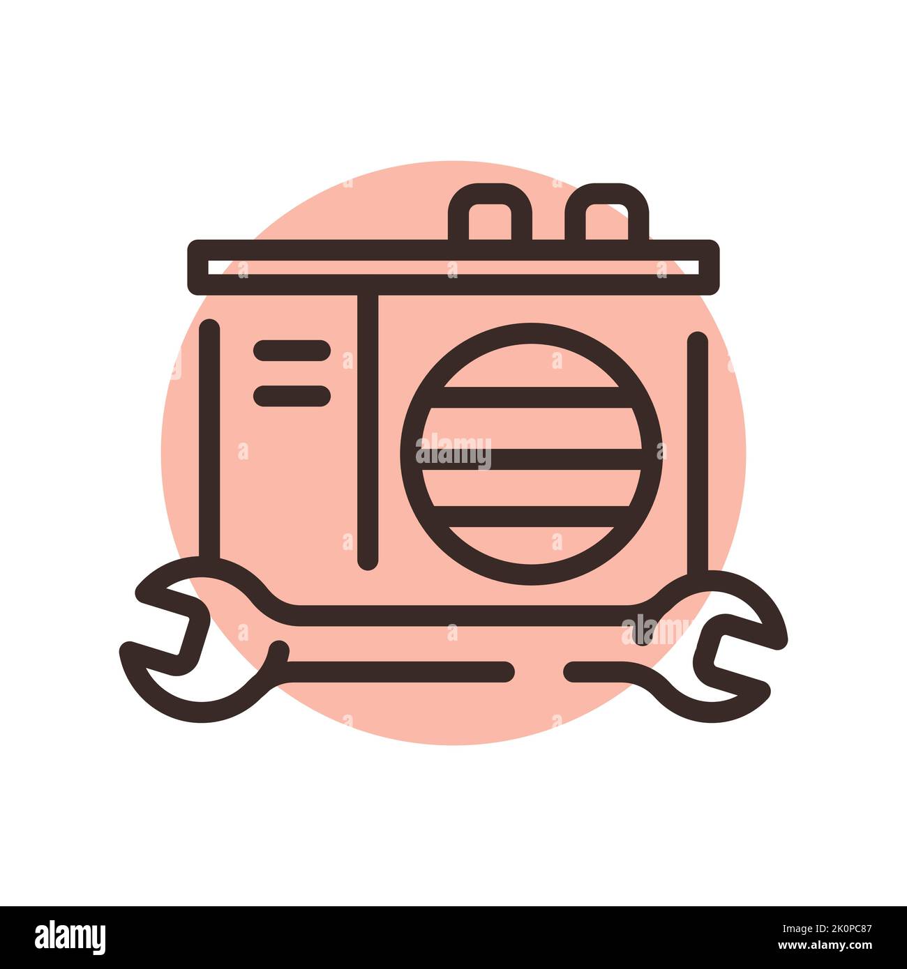 Ventilation installation black line icon. Pictogram for web page Stock ...